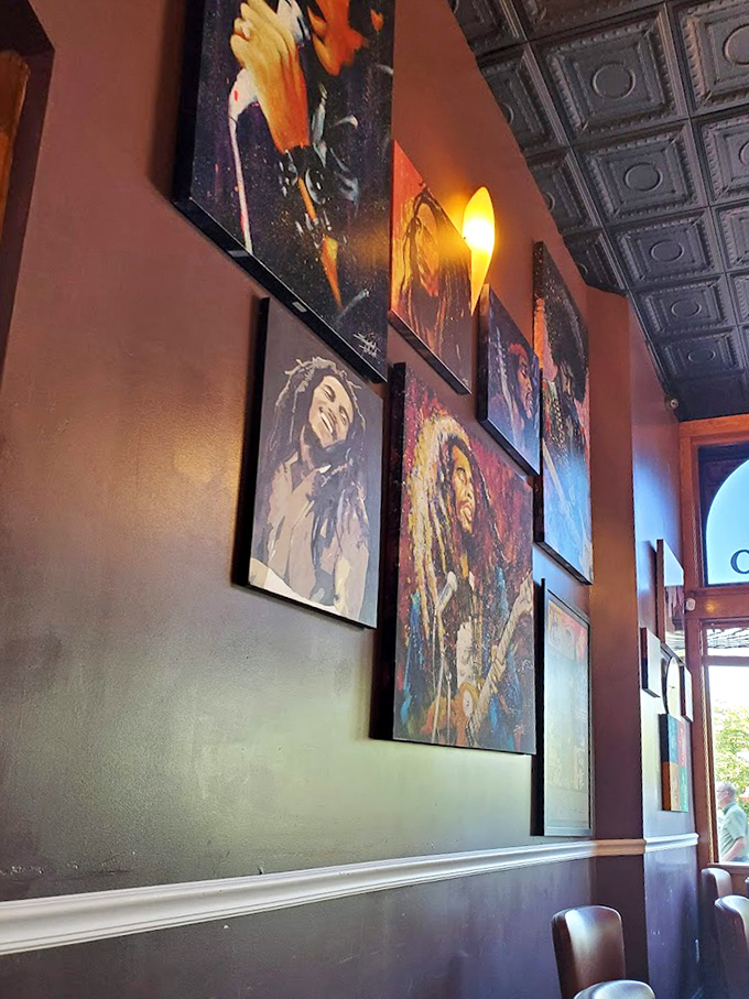 A gallery of musical icons creates the perfect backdrop for conversations that flow as easily as the drinks.