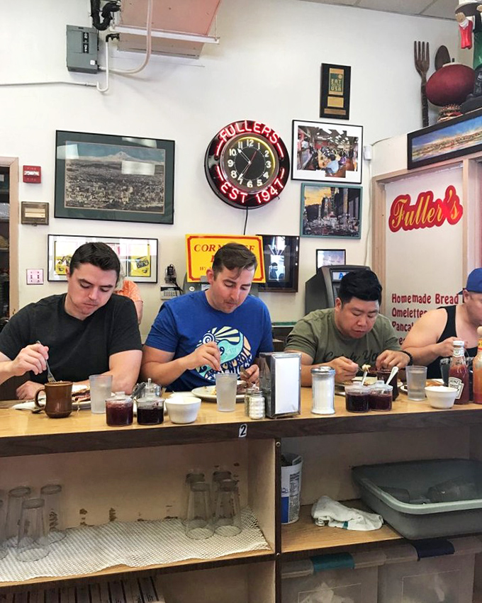 The counter seating isn't just efficient&mdash;it's where Portland's breakfast community forms, one cup of coffee at a time.
