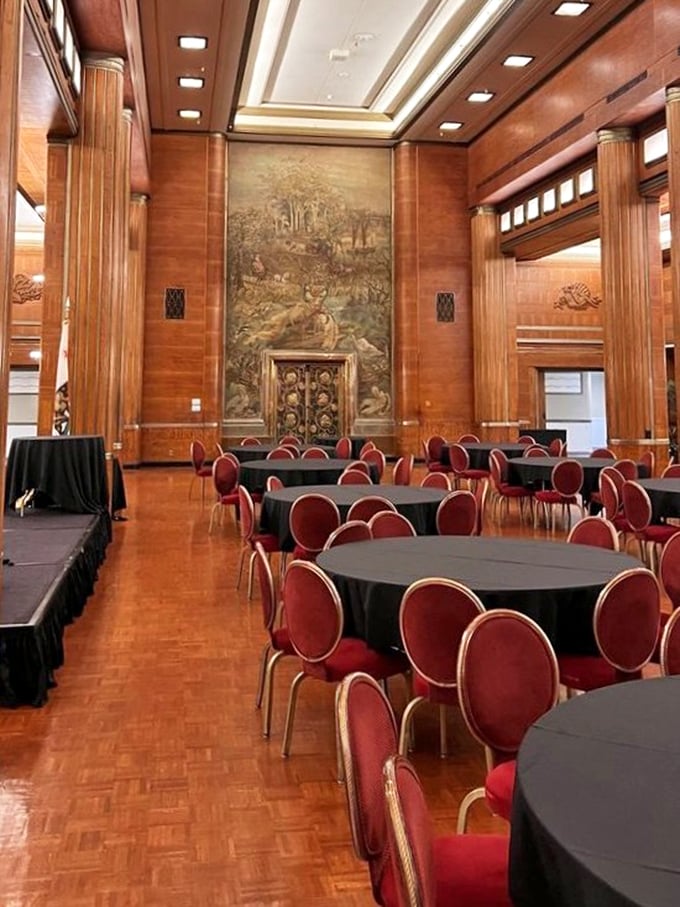 The majestic dining room where first-class passengers once enjoyed seven-course meals now hosts events with a side of possible paranormal activity.