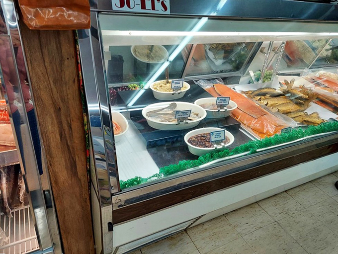 A seafood case at a Jewish deli? Only in Florida, where traditions blend like sunshine and ocean breezes.