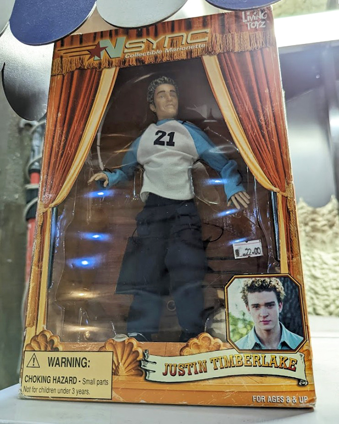 Before there was an app for everything, there were *NSYNC dolls. Justin's waiting patiently in his box for his next biggest fan.