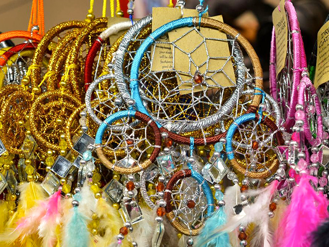 Dreamcatchers in every color of the rainbow&mdash;handcrafted portals to better sleep or simply beautiful wall art for the bohemian soul.