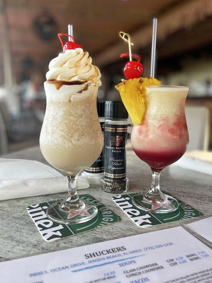 Tropical drinks that don't apologize for their vacation vibes. One sip and you're mentally collecting seashells, even on a Tuesday.