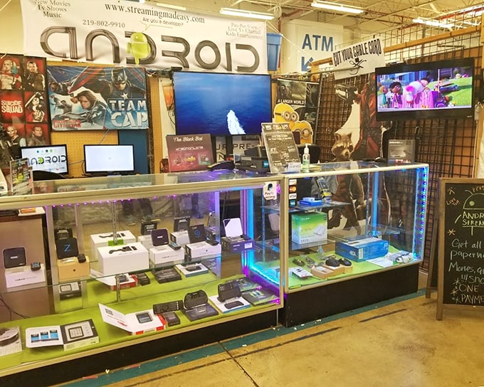 The electronics booth&mdash;where yesterday's cutting-edge technology finds tomorrow's enthusiastic new owner at yesterday's prices.