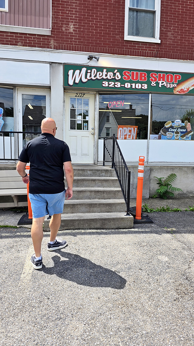 The pilgrimage begins here. These steps have carried thousands of hungry souls toward cheesesteak enlightenment over the decades.