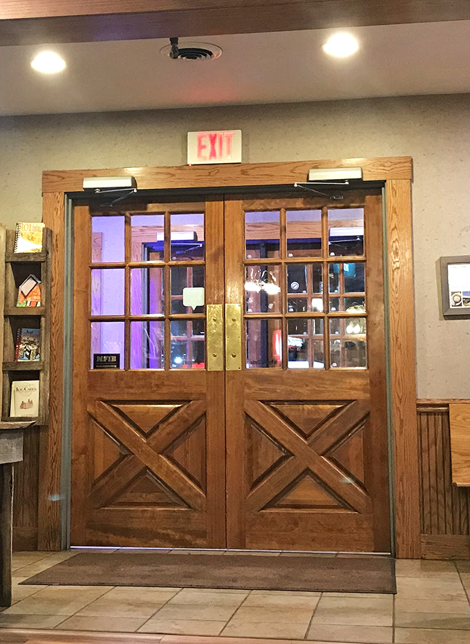 These wooden doors have witnessed countless satisfied patrons waddling out, promising themselves to eat lighter tomorrow. Spoiler alert: they won't.