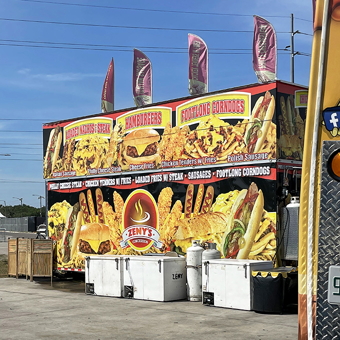 The food court's siren call&mdash;a monument to all things fried, cheesy, and gloriously excessive. Diet plans come here to die happy deaths.