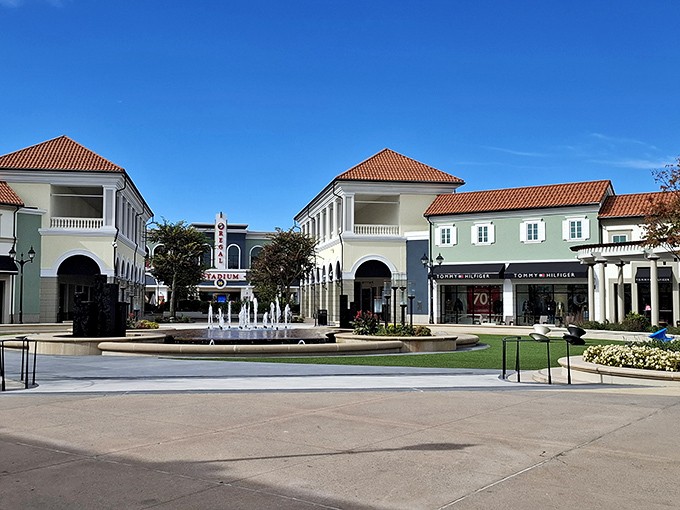 A different kind of Pocono paradise, where Tommy Hilfiger and other designer storefronts surround a fountain that's witnessed countless shopping victories.