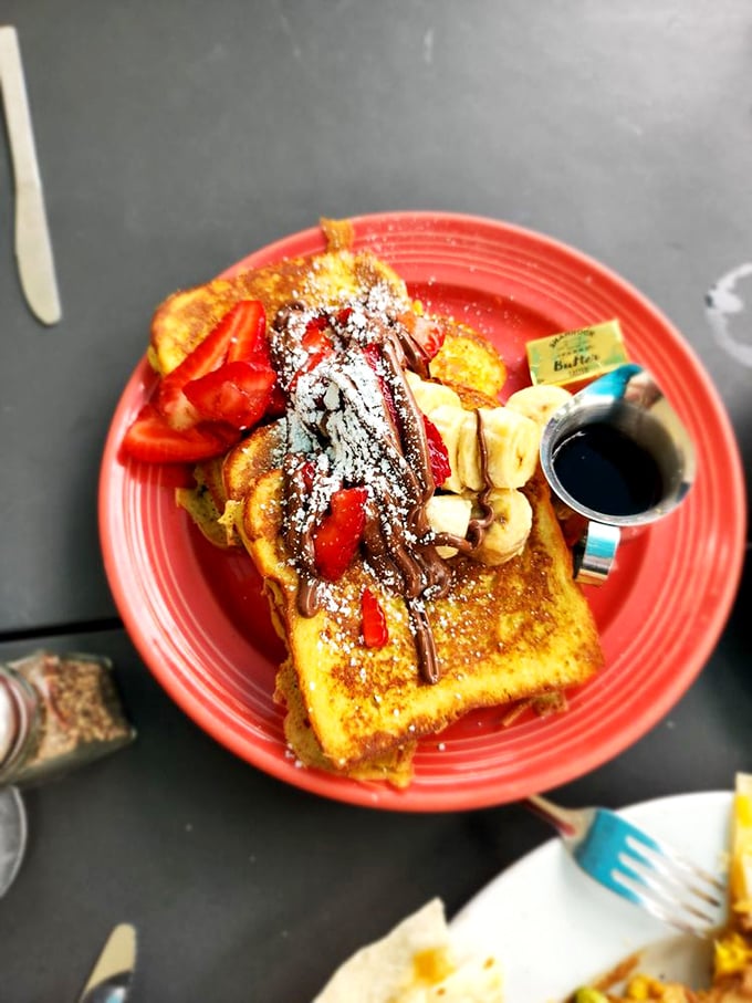 This isn't just French toast&mdash;it's a sweet symphony of bread, fruit, and chocolate that makes Monday morning feel like Saturday.
