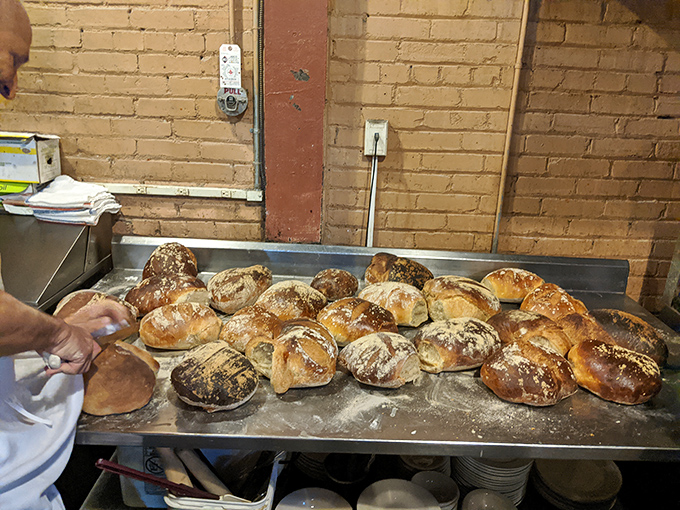Bread so fresh it's practically still growing. These artisanal loaves waiting for the oven promise a crust that crackles like autumn leaves.