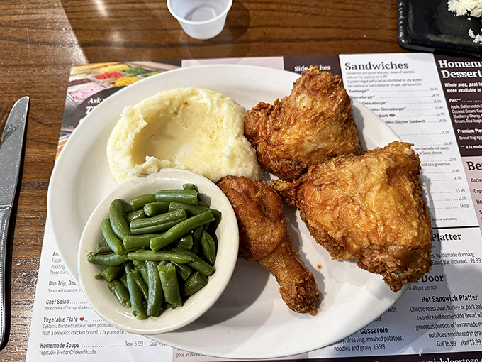 Fried chicken that makes you wonder why you ever eat anything else. That golden crust isn't just cooking&mdash;it's culinary armor protecting juicy perfection.