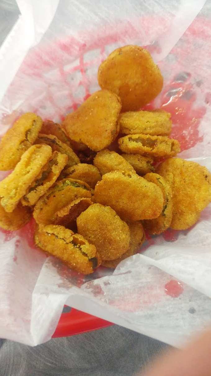 Fried pickle chips&mdash;the South's contribution to snack perfection. Crispy, tangy little discs that disappear faster than you can say "Pass the ranch."