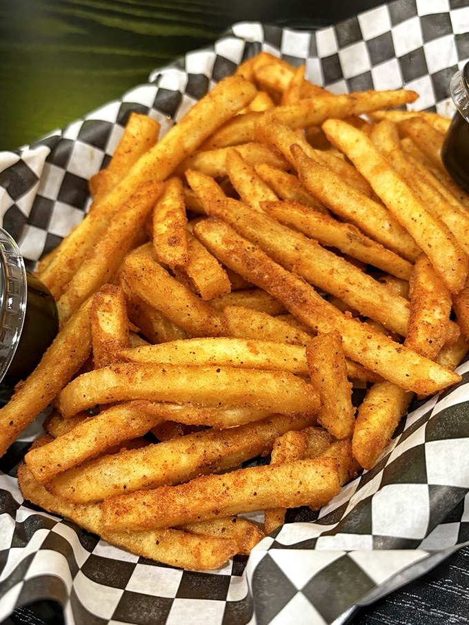 These aren't just fries &ndash; they're spice-dusted vehicles designed specifically for sauce transportation. Engineering at its finest.