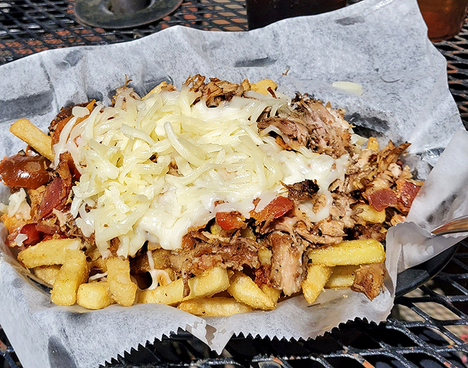 Loaded fries that make you question why you ever ate them plain. A mountain of toppings that turns a side dish into the main event.