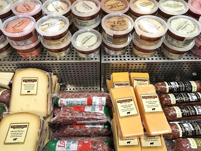 The deli case showcases a United Nations of cheese and meats, each with its own passport of flavor ready to transform your sandwich.