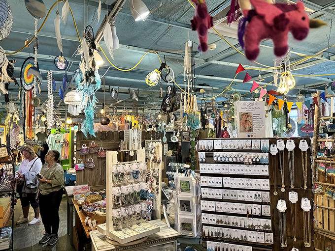 Mounted fish watch over diners from turquoise walls, silently judging your breakfast choices but approving of your restaurant selection.