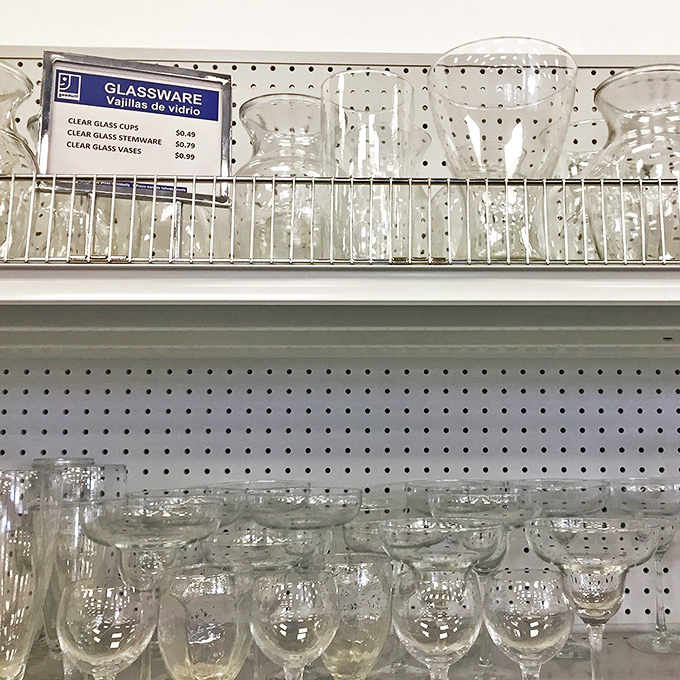 Crystal and glassware that would make your grandmother proud. Toast your thrifting success with these rescued champagne flutes.