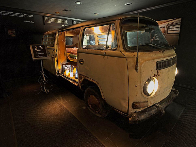 This vintage VW van hasn't moved in years, but according to staff, sometimes the engine mysteriously turns over at 3 AM.
