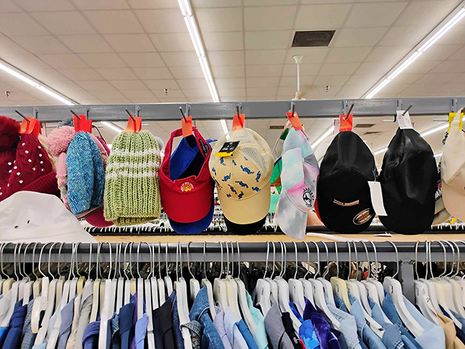 Toppers for every occasion! From sun protection to statement-making, these hats are the literal crowning glory of any thrift haul. 