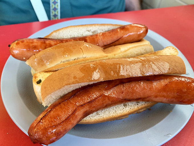 Hot dogs nestled in pillowy buns &ndash; simple pleasure done right, the kind of straightforward deliciousness that needs no explanation or fancy toppings.