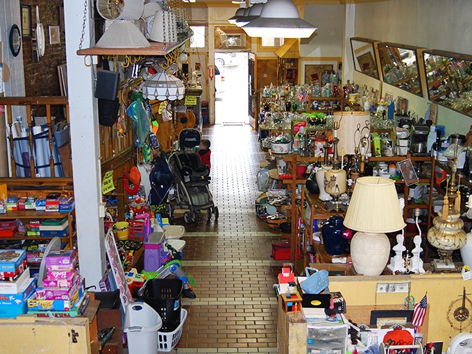 Narrow pathways between treasures create a maze of possibility&mdash;turn one corner and find toys, another reveals vintage lamps.