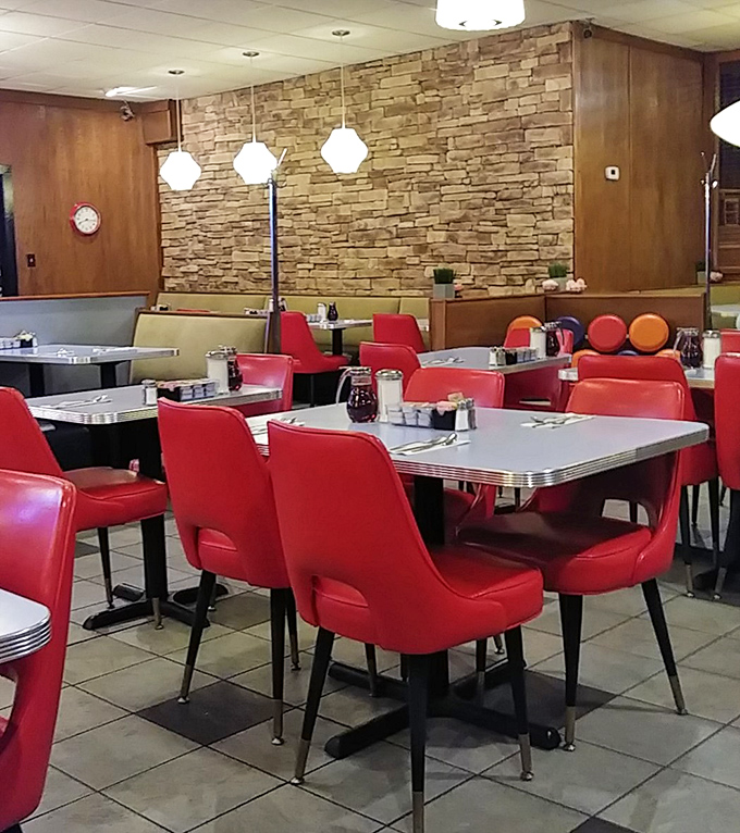 Another angle reveals the timeless charm that makes Lucky's feel like your favorite aunt's kitchen.