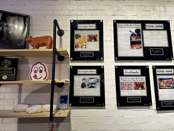 Press clippings line the walls like trophies &ndash; silent testimonials that this isn't just good barbecue for LA, it's good barbecue, period.