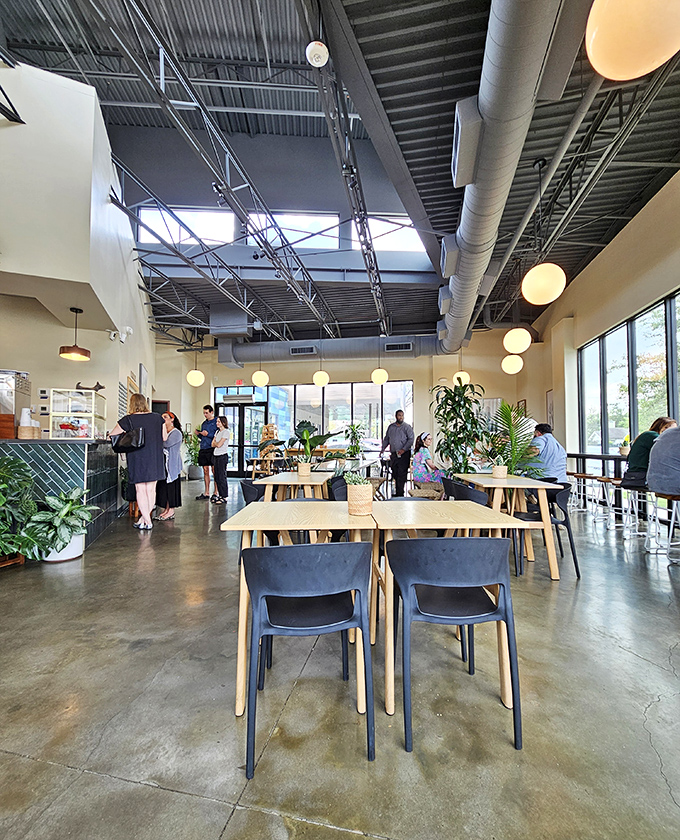 The dining room buzzes with the energy of food pilgrims who've found their shrine. Light floods in, illuminating happy faces and empty plates.
