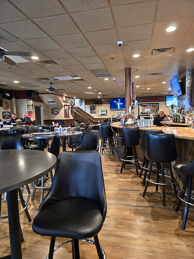 The dining area invites lingering conversations and second rounds, where "just one more" becomes the evening's unofficial motto.