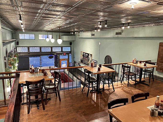 The spacious interior features multiple levels of dining comfort, ensuring everyone finds their perfect breakfast viewing spot.