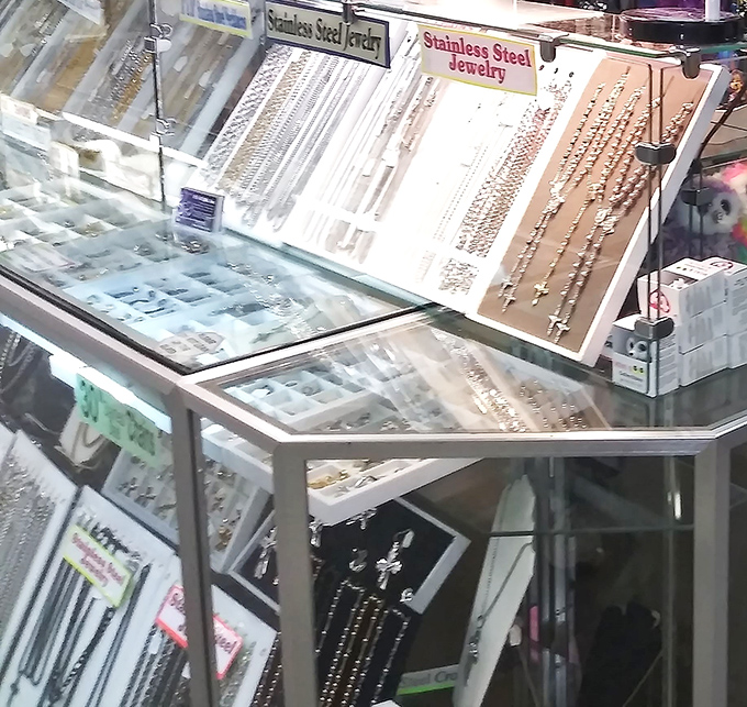 Treasure chest of affordable bling! This jewelry display proves you don't need to break the bank to add some sparkle to your style.