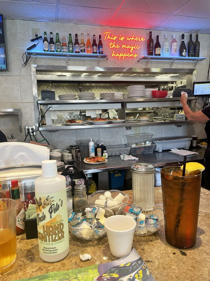 "This is where the magic happens" isn't just a neon sign &ndash; it's the absolute truth about this bustling kitchen.