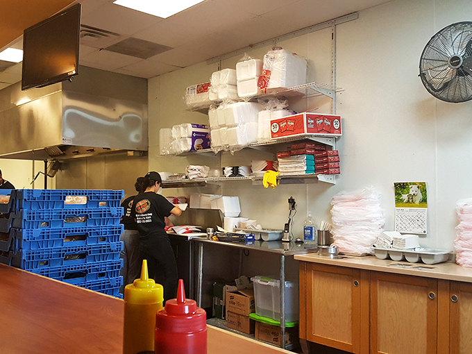 Behind the scenes, where the magic happens. This kitchen may not be fancy, but it's where flavor trumps frills every time.