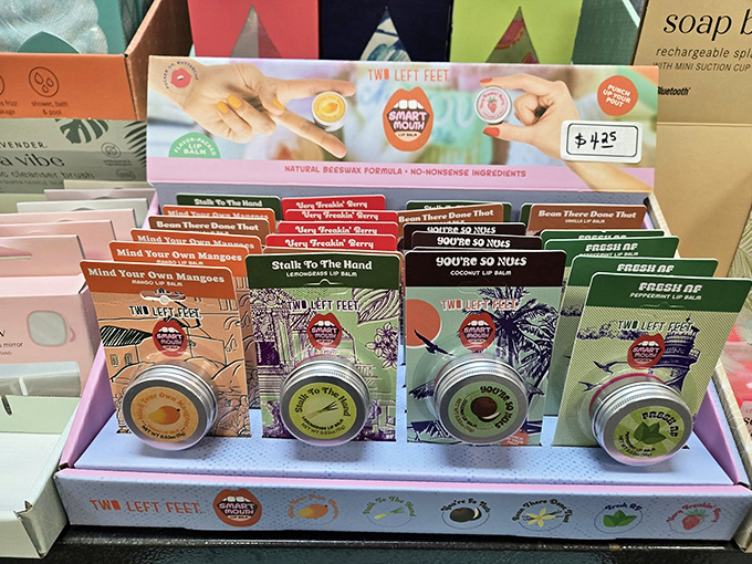 Pocket-sized pampering that won't break the bank. These clever lip balms with punny names make perfect little pick-me-ups or stocking stuffers.