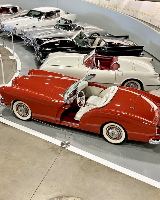A rainbow of convertibles showcases America's optimistic postwar palette&mdash;each open-top beauty promising wind-in-your-hair freedom and endless summer adventures.