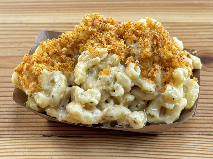 Mac and cheese that doesn't know it's a side dish &ndash; it thinks it's the main event, and who are we to argue?