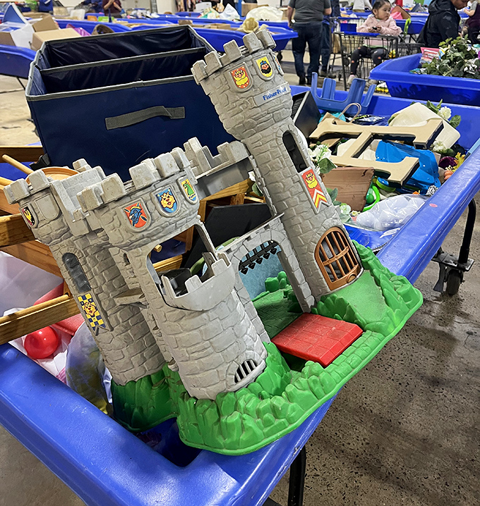 Knights, dragons and imagination—this plastic castle has survived countless sieges and is ready for the next generation of backyard adventures.