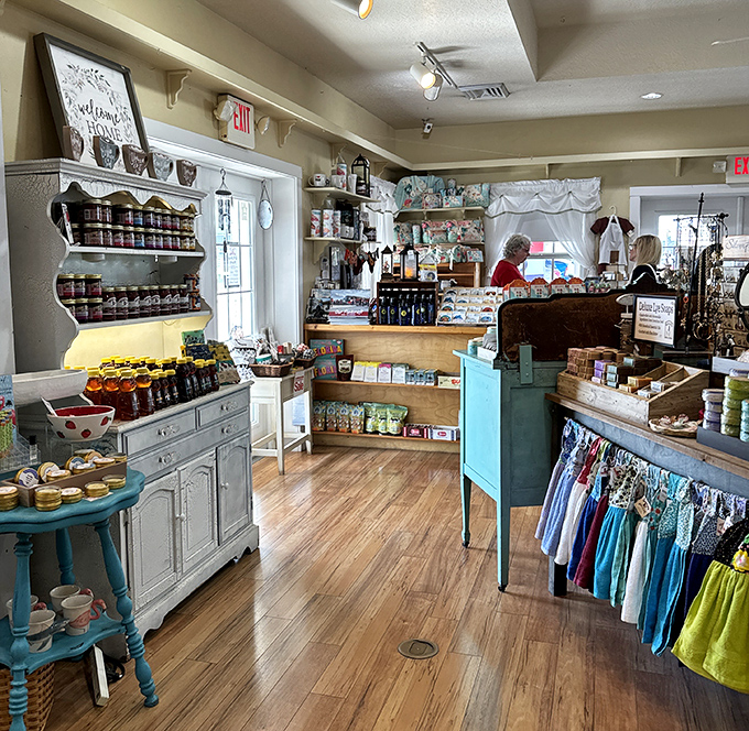 The cozy little shop invites you to slow down—because sometimes you need a moment of quiet delight after discovering homemade jam heaven.