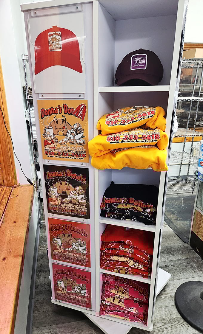 Merchandise that lets you proudly display your donut allegiance, from caps to hoodies in a rainbow of options.