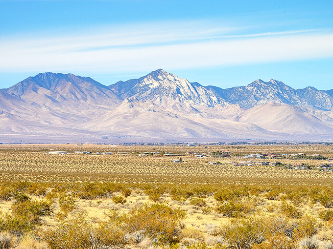Mountain majesty frames Ridgecrest's horizon, creating a dramatic backdrop that makes everyday errands feel like scenes from a Western.