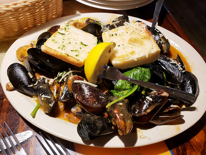 Mussels that mean business, swimming in broth so good you'll request extra bread for the sole purpose of liquid salvage operations.