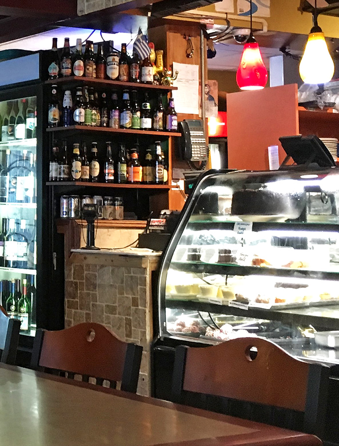 Where the magic happens&mdash;a cozy counter with craft beers and a dessert case that tests the willpower of anyone who walks in.