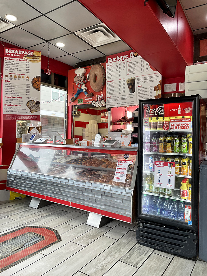 Where donut dreams become reality. The display case that's launched a thousand "I'll just have one" promises that nobody actually keeps.