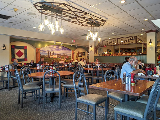 The dining room where countless "remember when" conversations have unfolded over hot coffee and warm pie. Simple, unpretentious, and exactly right.