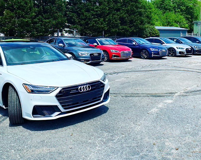 The modern Audi lineup gleams in the Georgia sun, showing that while we may celebrate automotive history, the love affair with beautiful machines continues unabated.
