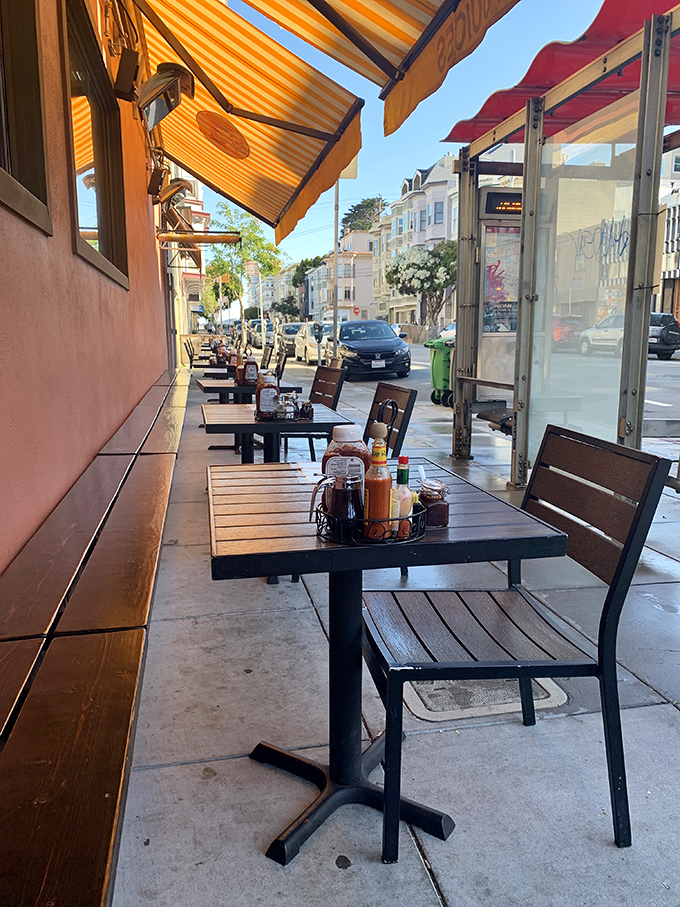 Al fresco dining on Polk Street transforms your morning meal into a front-row city experience.