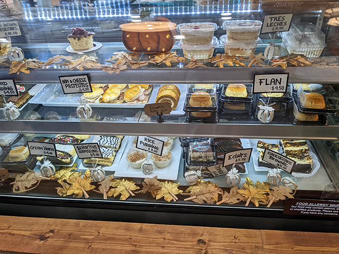 This pastry case isn't just displaying desserts – it's showcasing edible art that's been perfecting its craft for generations.