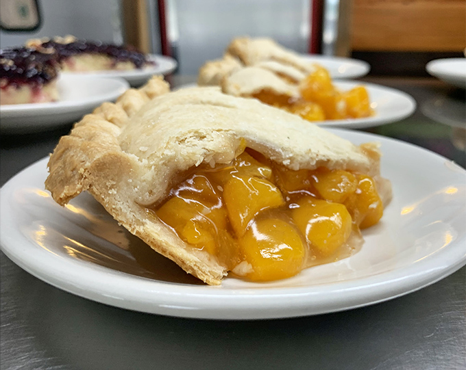 Peach pie that captures summer in every bite&mdash;flaky crust barely containing the sweet, juicy filling that's worth every sticky chin and happy sigh.