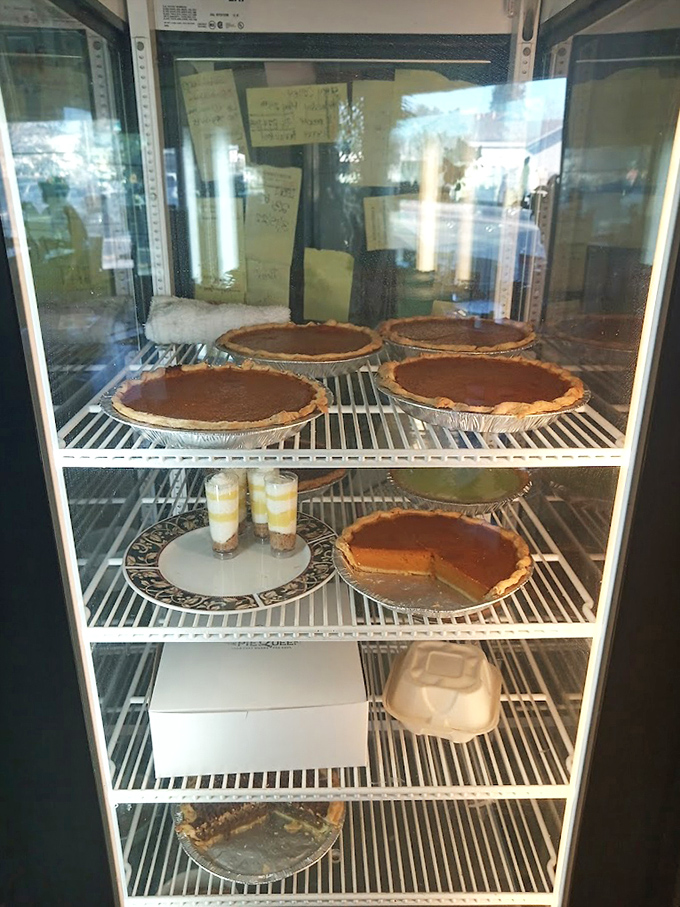 The pie case &ndash; where dreams are refrigerated and willpower goes to die a delicious, flaky-crusted death.