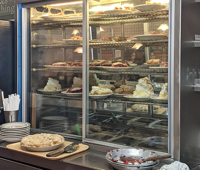 The dessert case of dreams. Where willpower goes to die and "I'll just have a bite" becomes "I'll take a whole pie to go."
